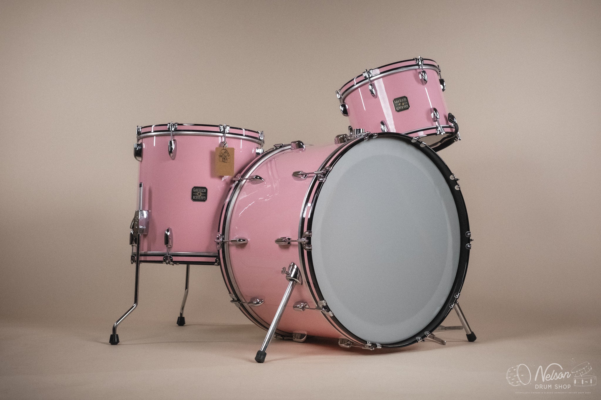 1980s Gretsch Wood Hoop Kit rewrapped in Shell Pink - 16x24, 16x16, 9x ...