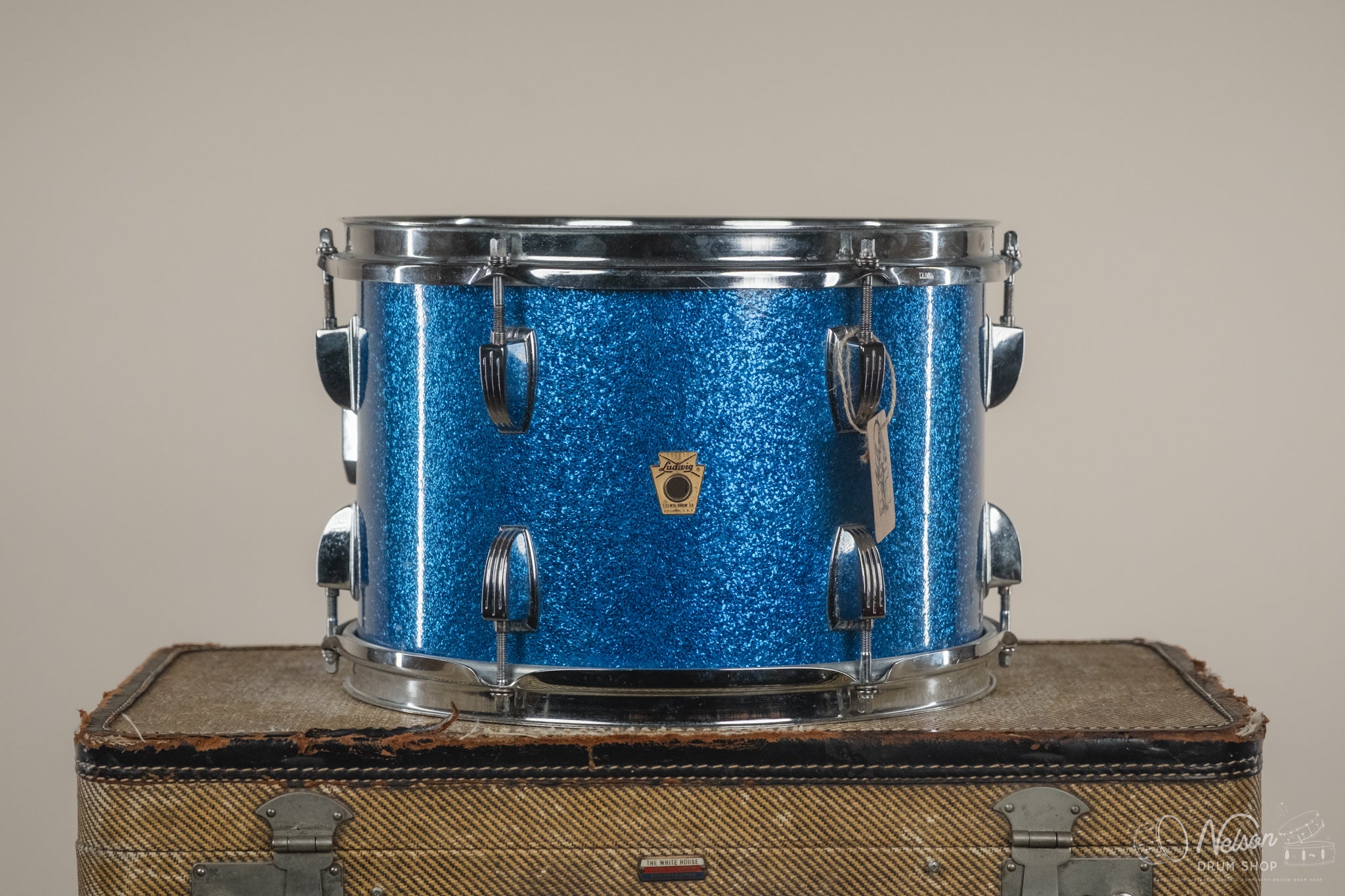 OCT 13 1966 Ludwig Rack Tom in Blue Sparkle - 8x12 – Nelson Drum Shop