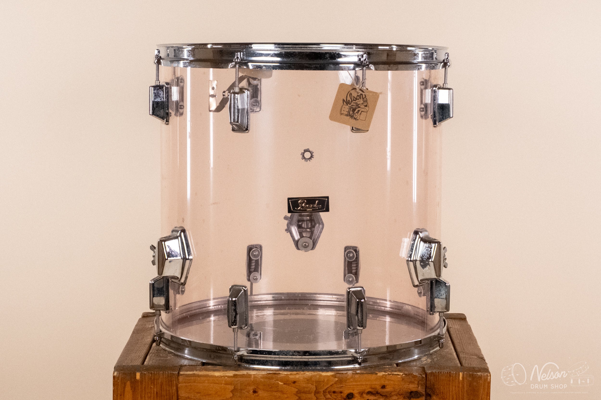 1970s Pearl Crystal Beat Clear - 16x16 – Nelson Drum Shop