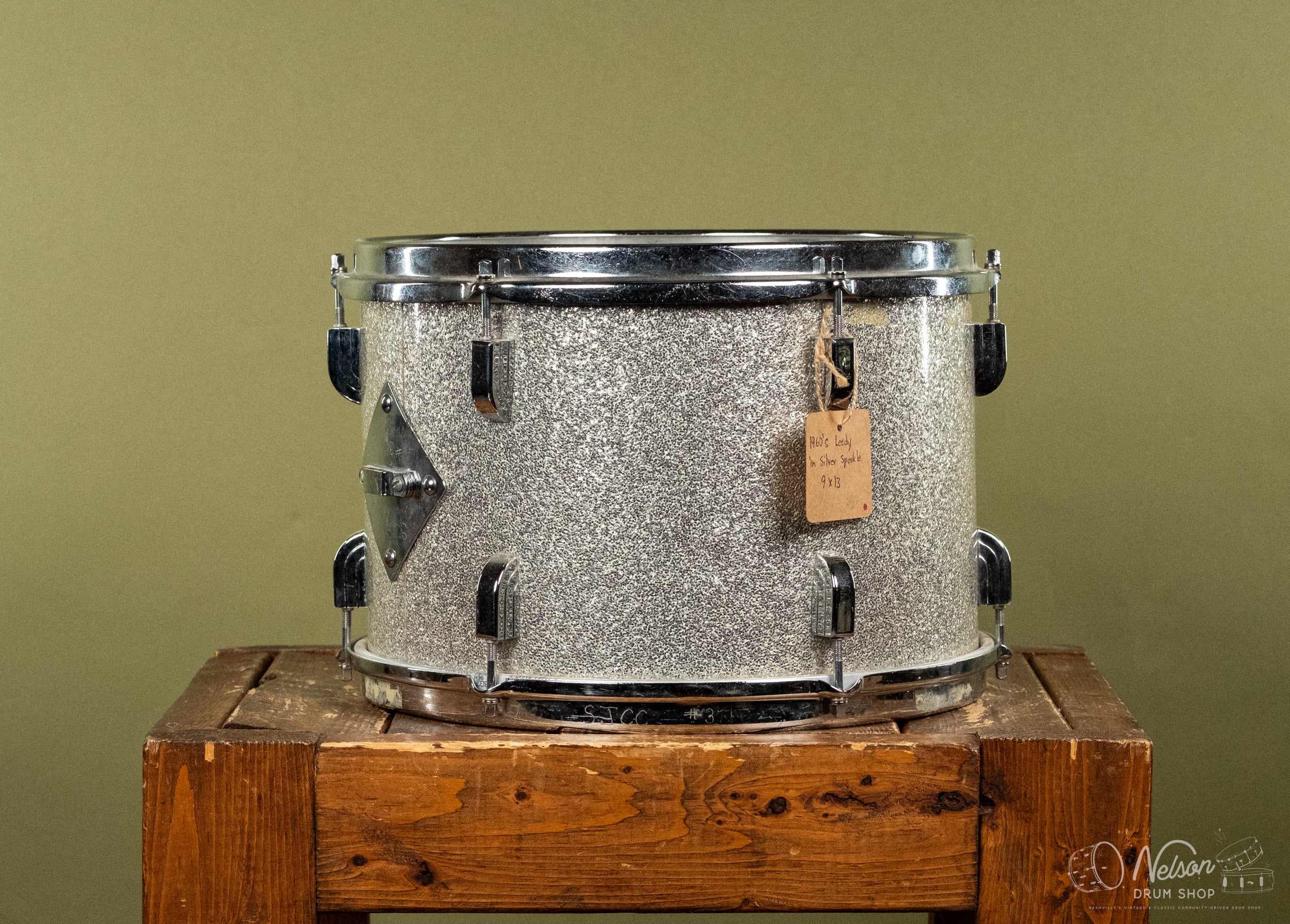 1960s Leedy Tom in Silver Sparkle - 9x13 – Nelson Drum Shop