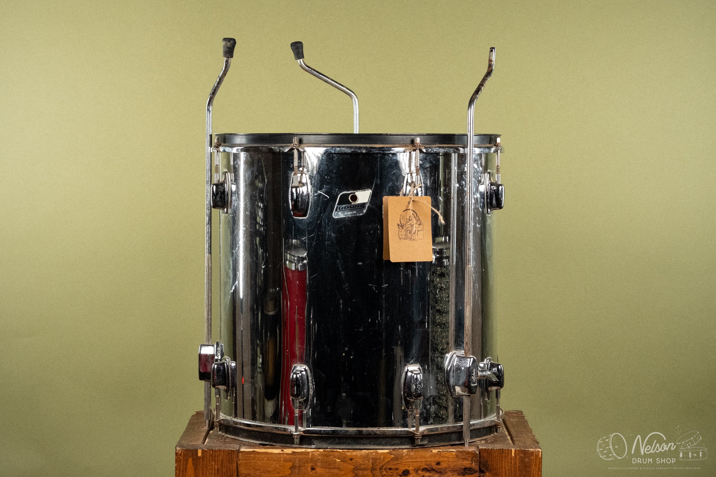 1990s Ludwig Rocker Chrome Over Wood - 16x16 – Nelson Drum Shop