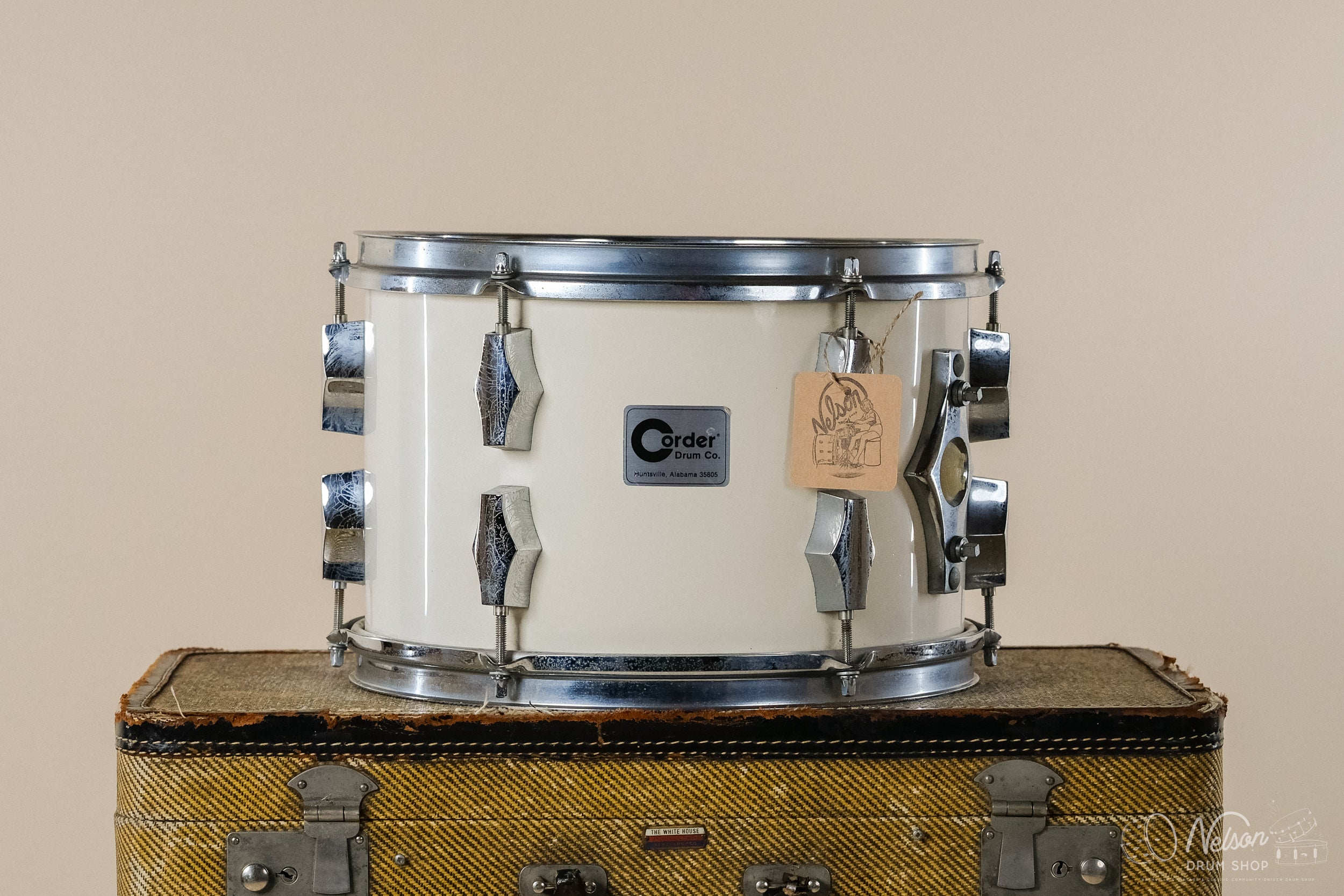 1980s Corder in White Formex Finish - 8x12 – Nelson Drum Shop