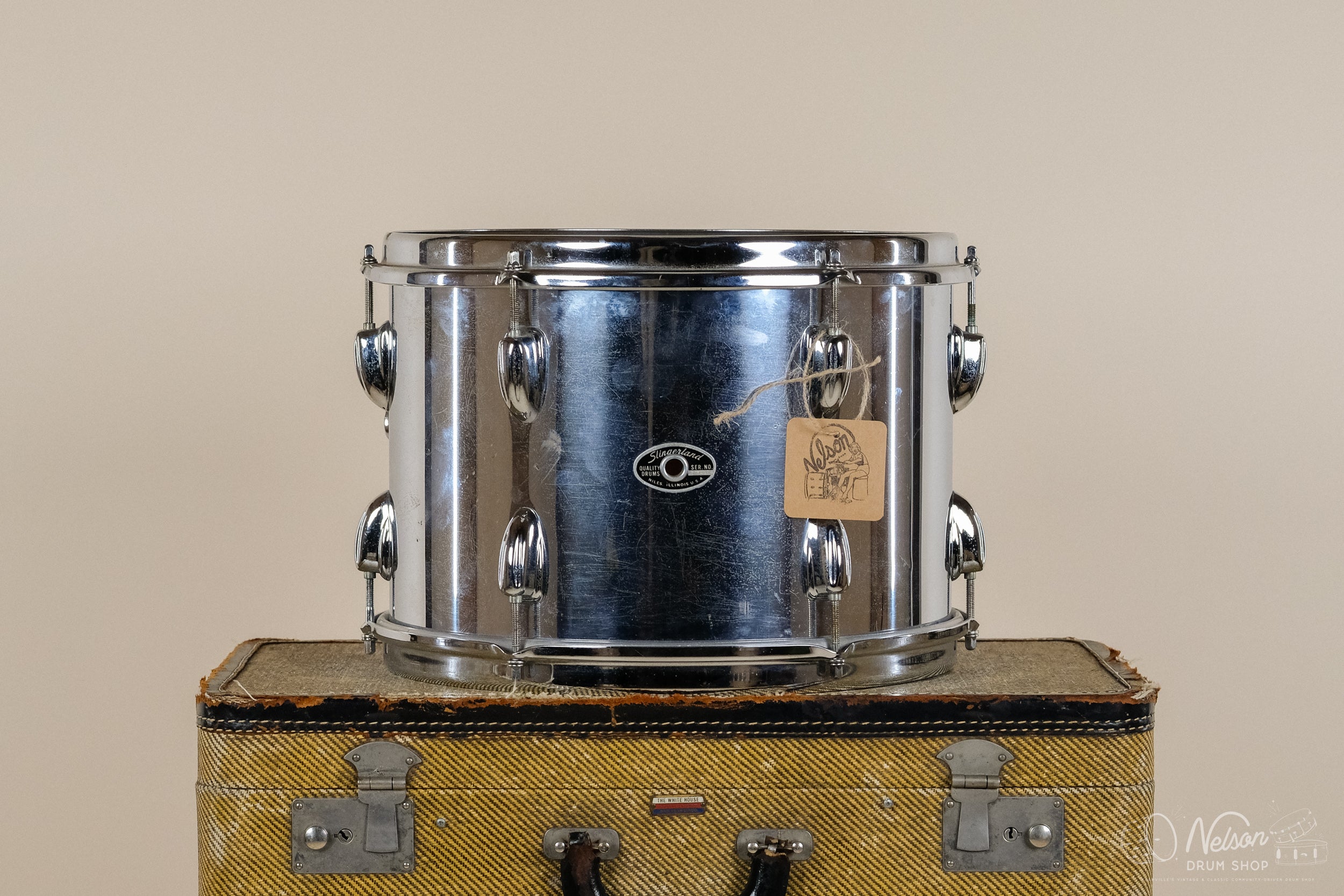 1970s Slingerland 5 ply Tom in Chrome Over Wood - 9x13 – Nelson Drum Shop