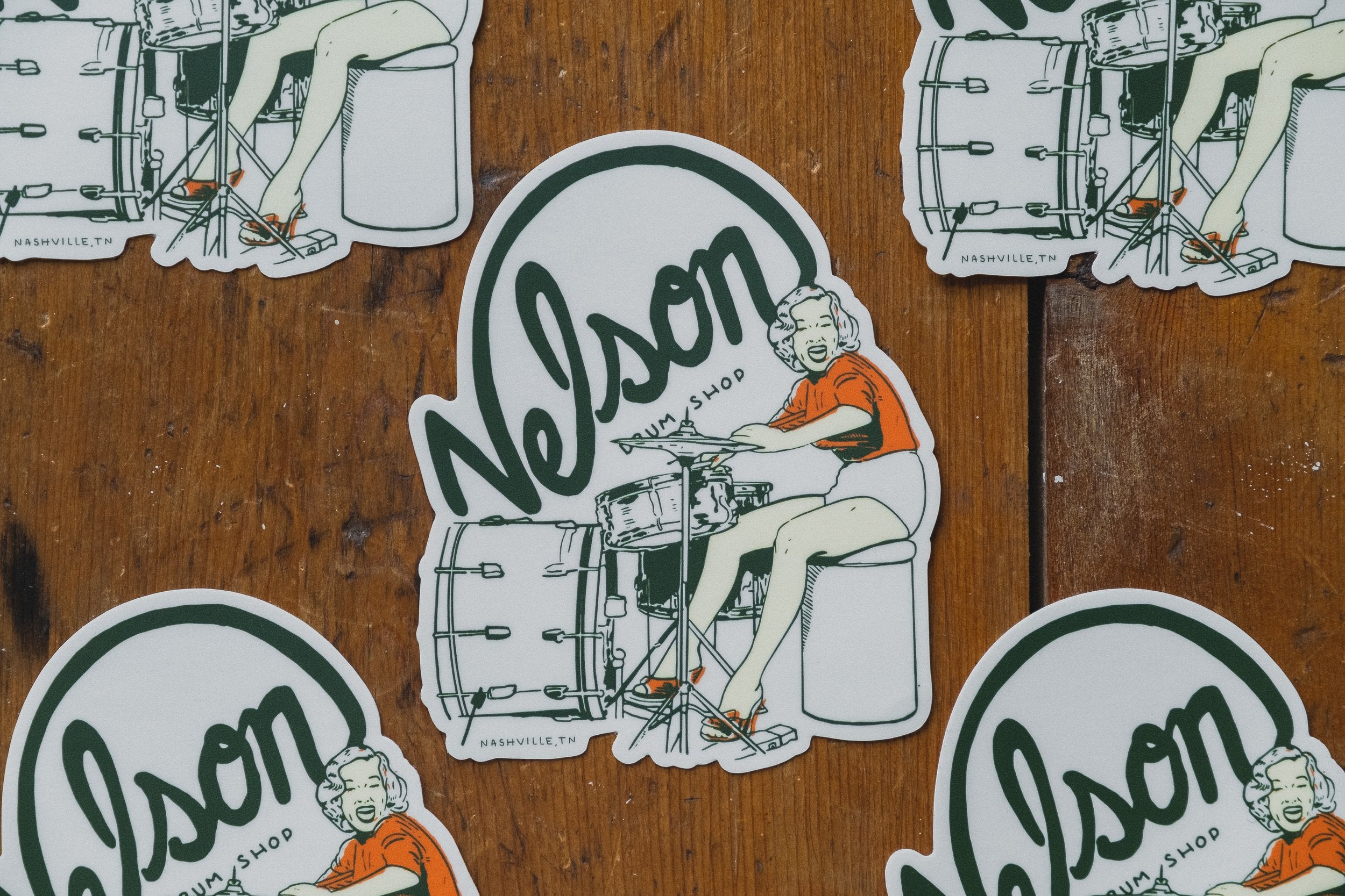 Drummer Lady Sticker – Nelson Drum Shop