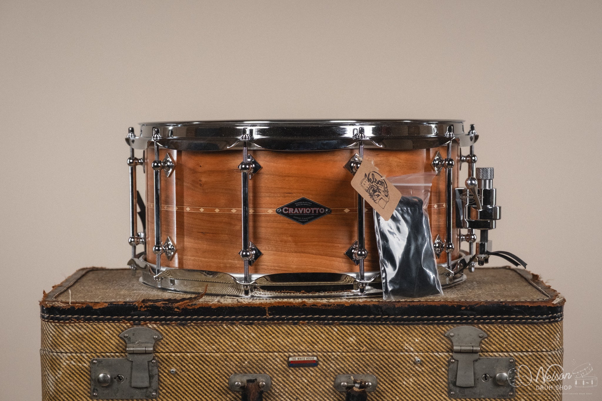 Craviotto Custom Shop Cherry w/Cherry Inlay in Natural Oil - 6.5x14 ...