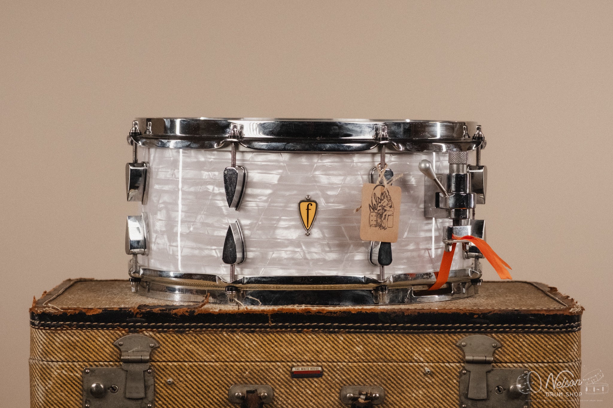 Used Ford Maple 10 ply w/ 10 ply rerings in White Marine Pearl - 6.5x1 ...